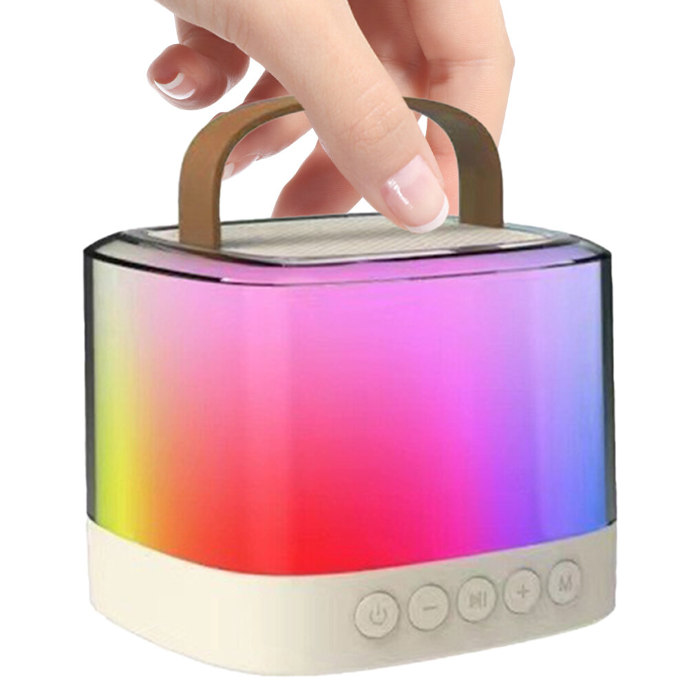 Портативная Bluetooth-колонка Q21 с двумя беспроводными микрофонами и цветной подсветкой