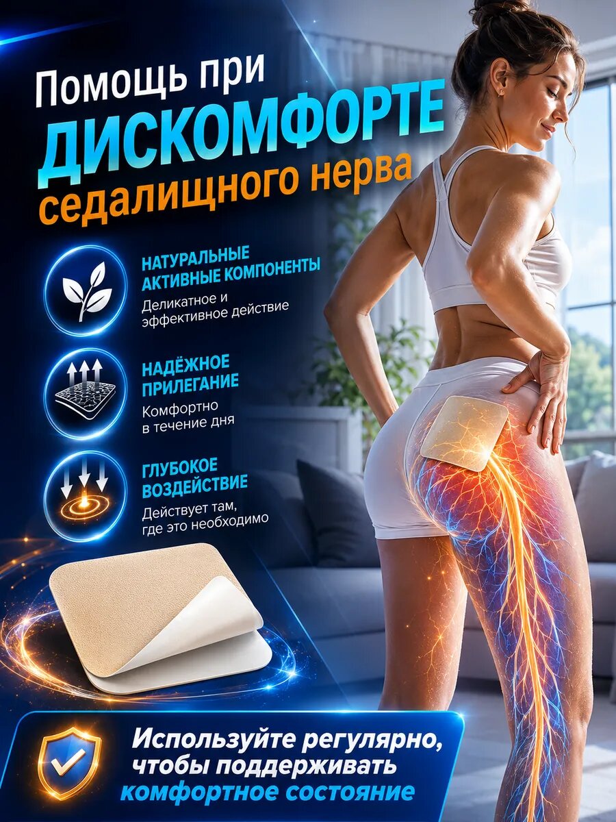 Китайский пластырь от боли в тазобедренном суставе, 12 шт