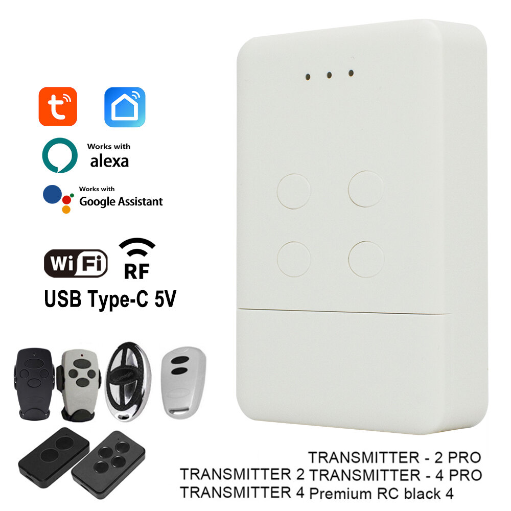 Новый Умный RF Wifi конвертер ворота пульт, дистанционного управления Tuya App для Transmitter 2-pro 4pro 433 Функция обмена, Alexa Google Home, 1шт