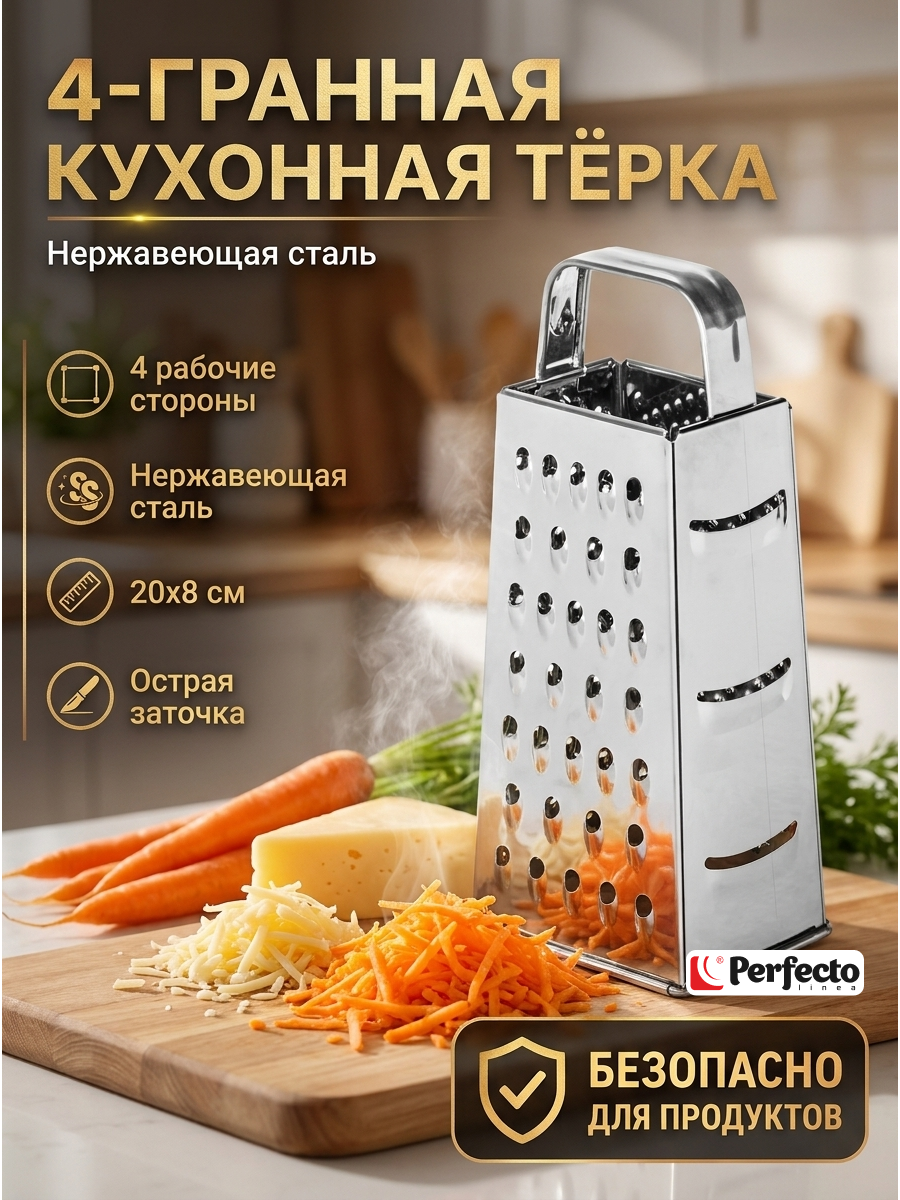 Терка универсальная 4-сторонняя PERFECTO LINEA Handy (21-682300)