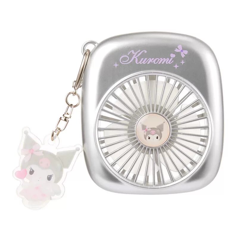 Портативный карманный вентилятор MINISO Sanrio Silver Mini Fan с функцией подзарядки и подвесным креплением
