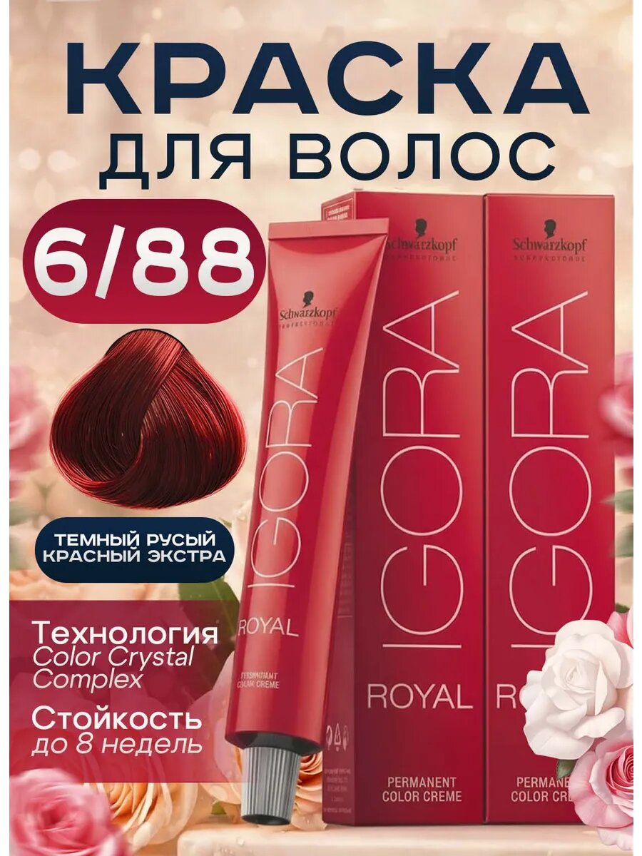 Игора краска для волос профессиональная тон 5- 6- и оттенки