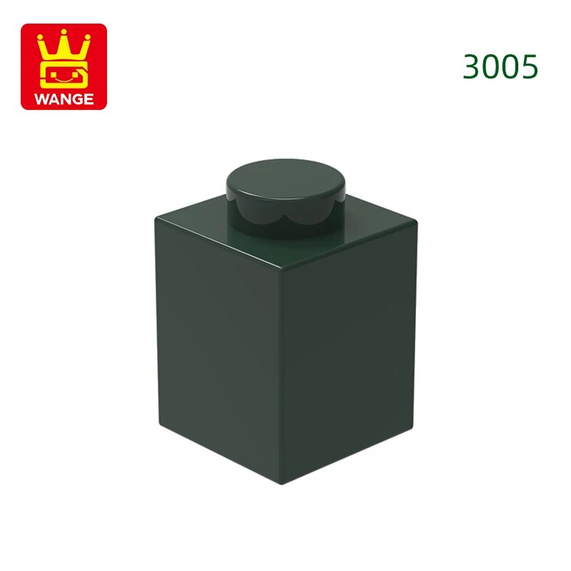 Конструктор Wange 3005 высокие блоки 1x1 232 деталей 44. Dark Green
