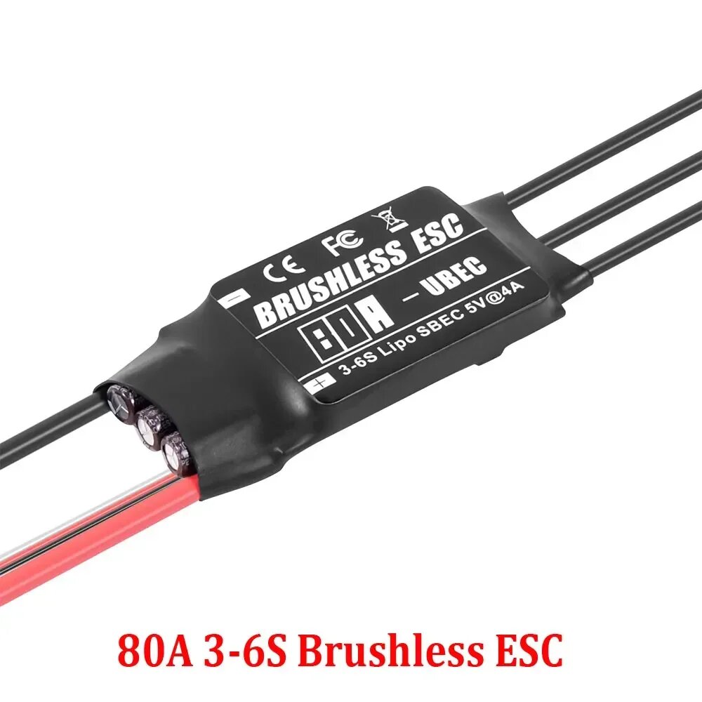 80A 3-6S Бесщеточный ESC с UBEC 5V 4A