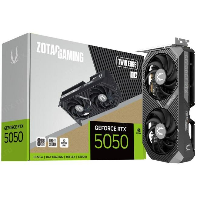 ZT-B50500H-10M Видеокарта Zotac PCI-E 5.0 RTX 5050 TWIN EDGE OC NVIDIA GeForce RTX 5050 8Gb 128bit GDDR6 2602/20000 HDM