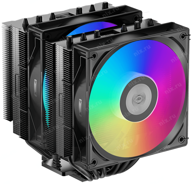 RT620 ARGB BK PcCooler Кулер для процессора/ CPU Cooler PCCooler (250W, 4-pin PWM, 157mm, Al/Cu, 6x6mm, 2x120mm, 73.3 — фото 1