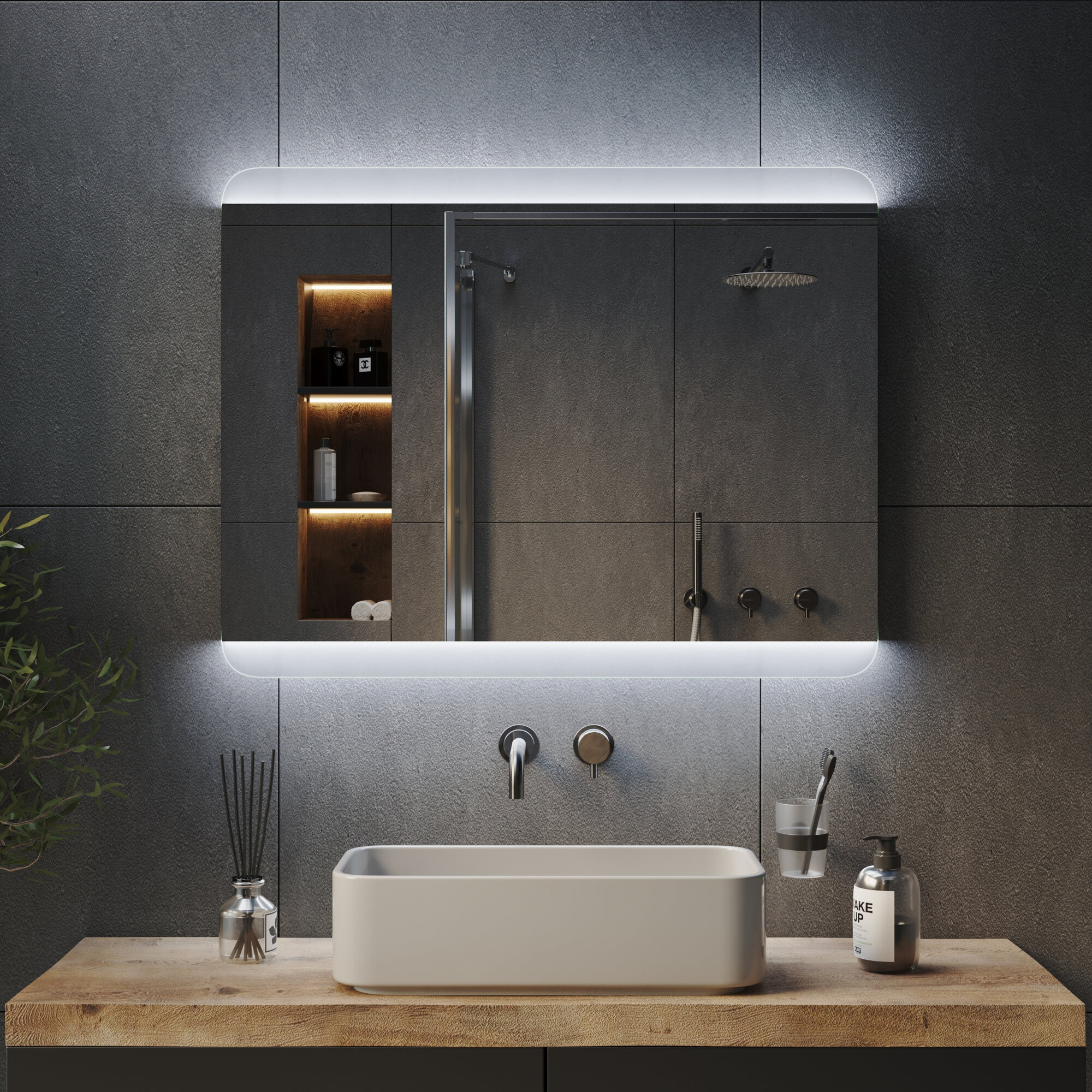 Зеркало «Shape» с интерьерной подсветкой 50x80 см