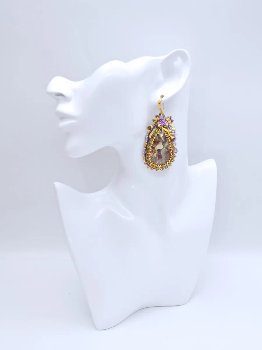 Моносерьга, кристаллы Swarovski