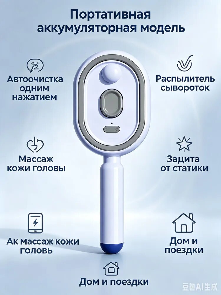 Паровой щетка для волос Электрическая распылительная массажная расческа, увлажняющая, антистатическая, для распутывания и объема волос