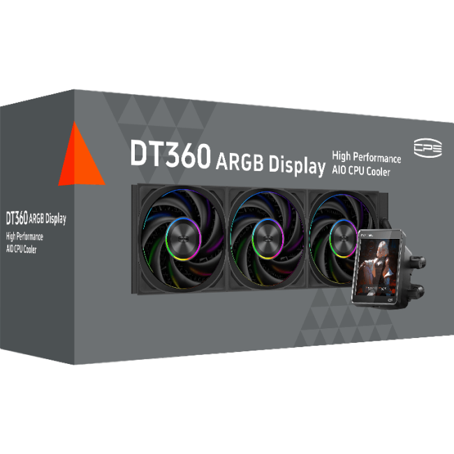 DT360 ARGB Display BK PcCooler Система охлаждения/ Water Cooling System PCCooler (300W, 360mm, LED temp, Black, ARG — фото 1
