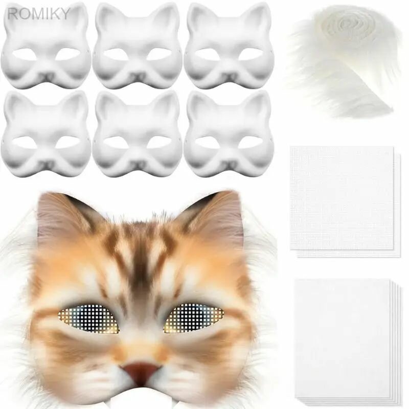 Маска для лисиц и кошек Therians Kit с сеткой глаз DIY Costume