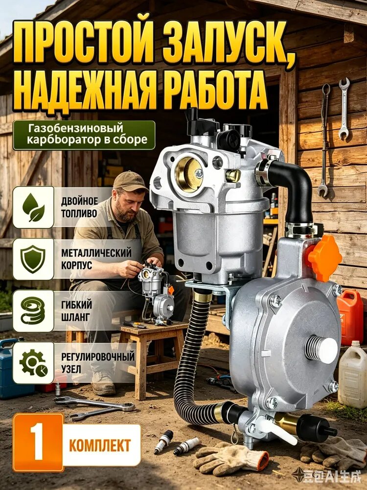 Комплект для преобразования частоты P19B, карбюратор для сжиженного газа, 3 кВт 6,5 л. с, 168F 170F, бензиновый генератор, двухконтурный, с прокладкой.