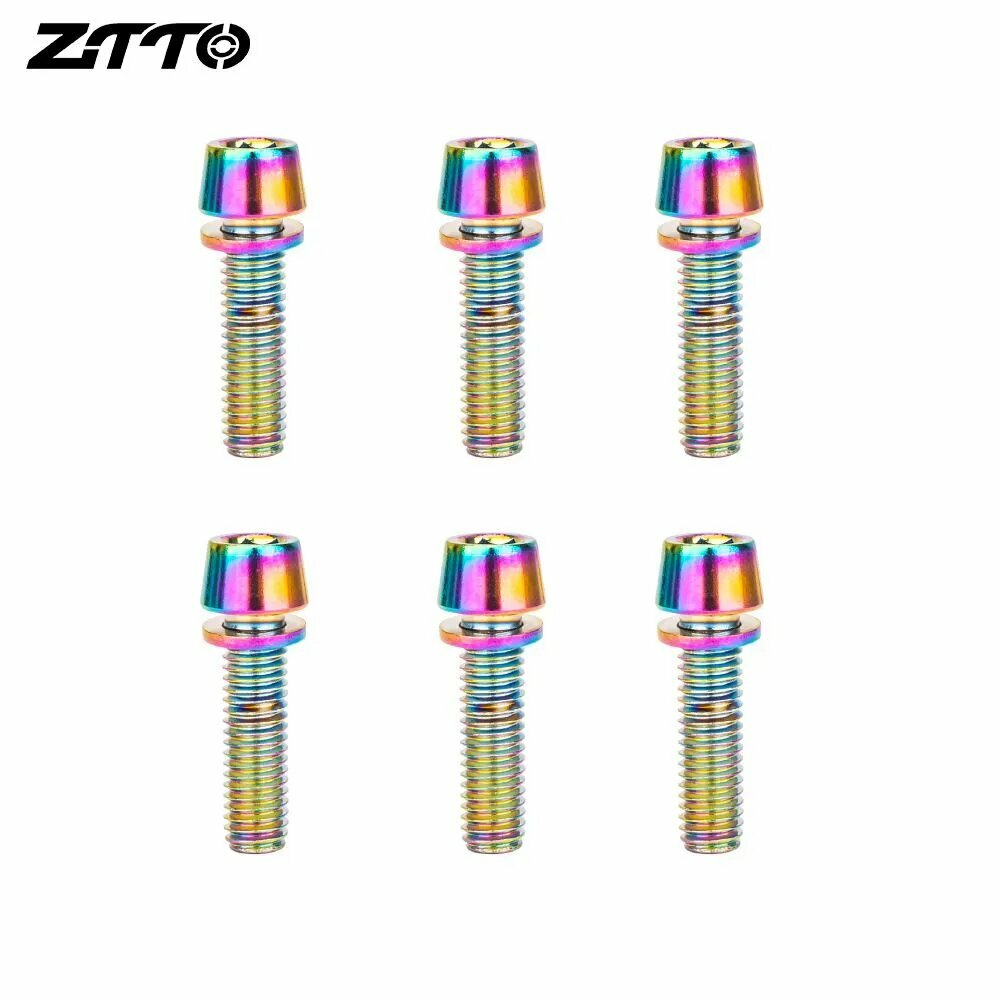 Болты на вынос ZTTO, Радужные. 6 шт. М5*18мм.