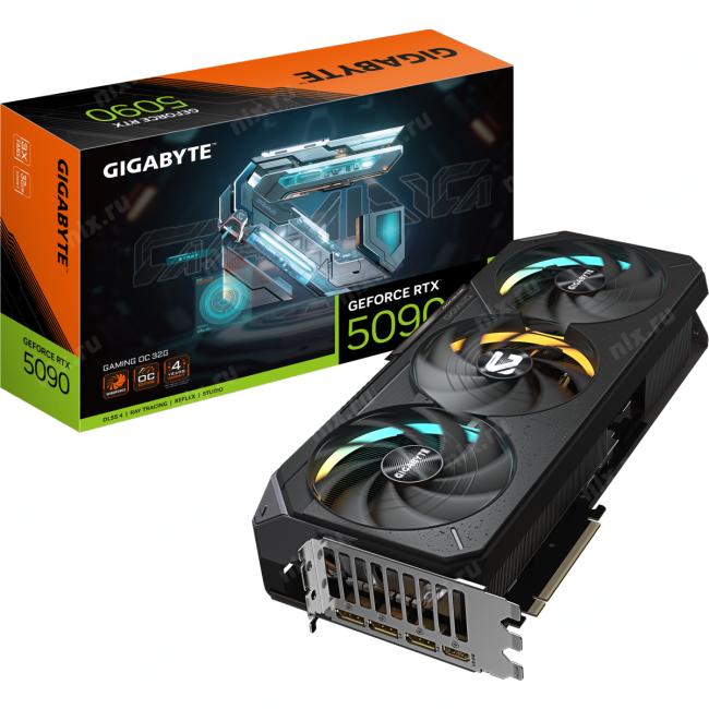 GIGABYTE Gaming GV-N5090GAMING OC-32GD (GeForce® RTX 5090) 32 Гб, GDDR7, 512 бит, PCI Express, 3xDP,1xHDMI