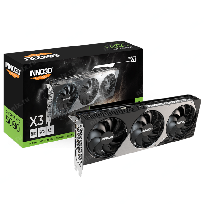 Inno3D RTX 5080 X3 (GeForce® RTX 5080) 16 Гб, GDDR7, 256 бит, PCI Express, 3xDP,1xHDMI