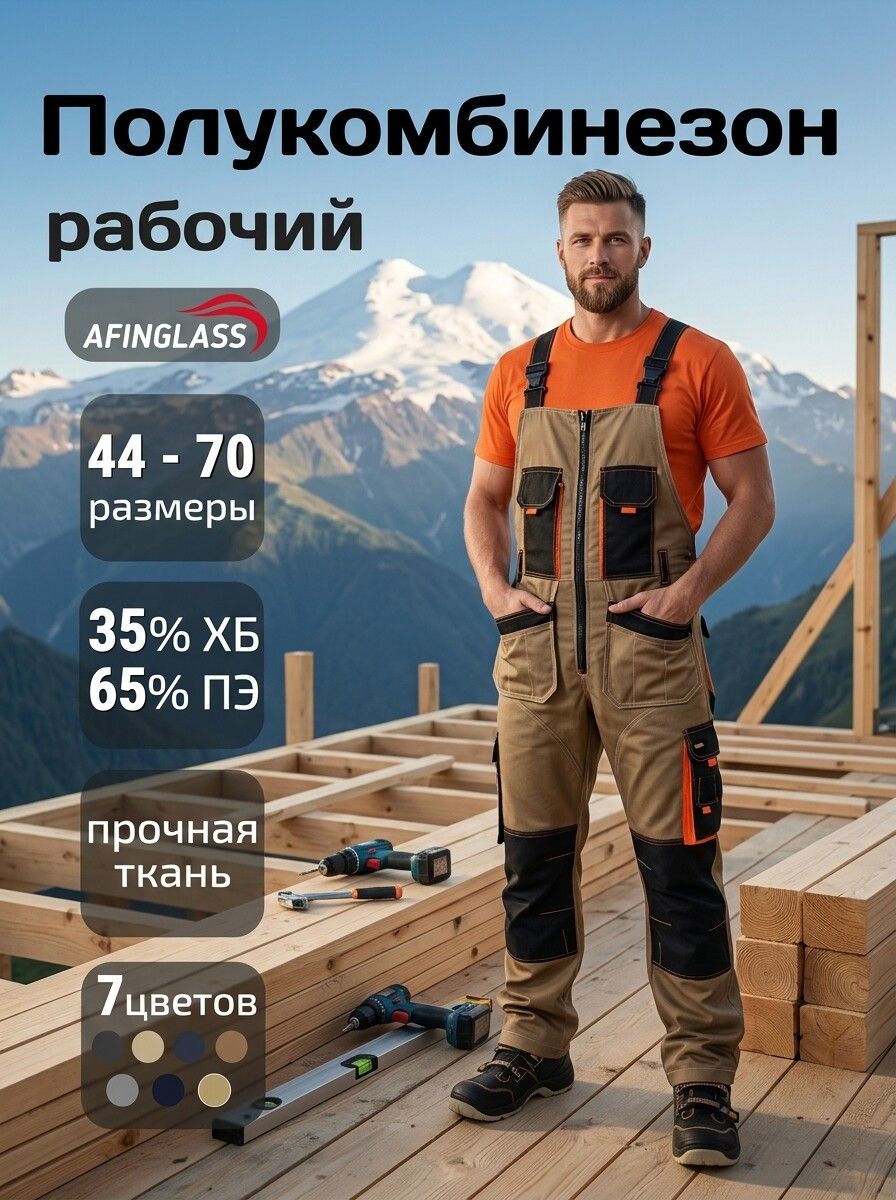 Полукомбинезон рабочий AFINGLASS Рондо цвет темно-бежевый