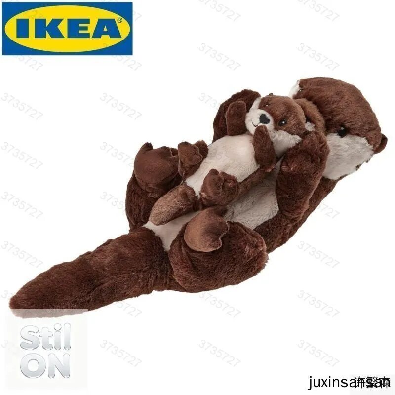 IKEA Плюшевая игрушка с малышом выдрой/набор из 2 штук, коричневый Бежевый, 45 см(коричневый Бежевый)