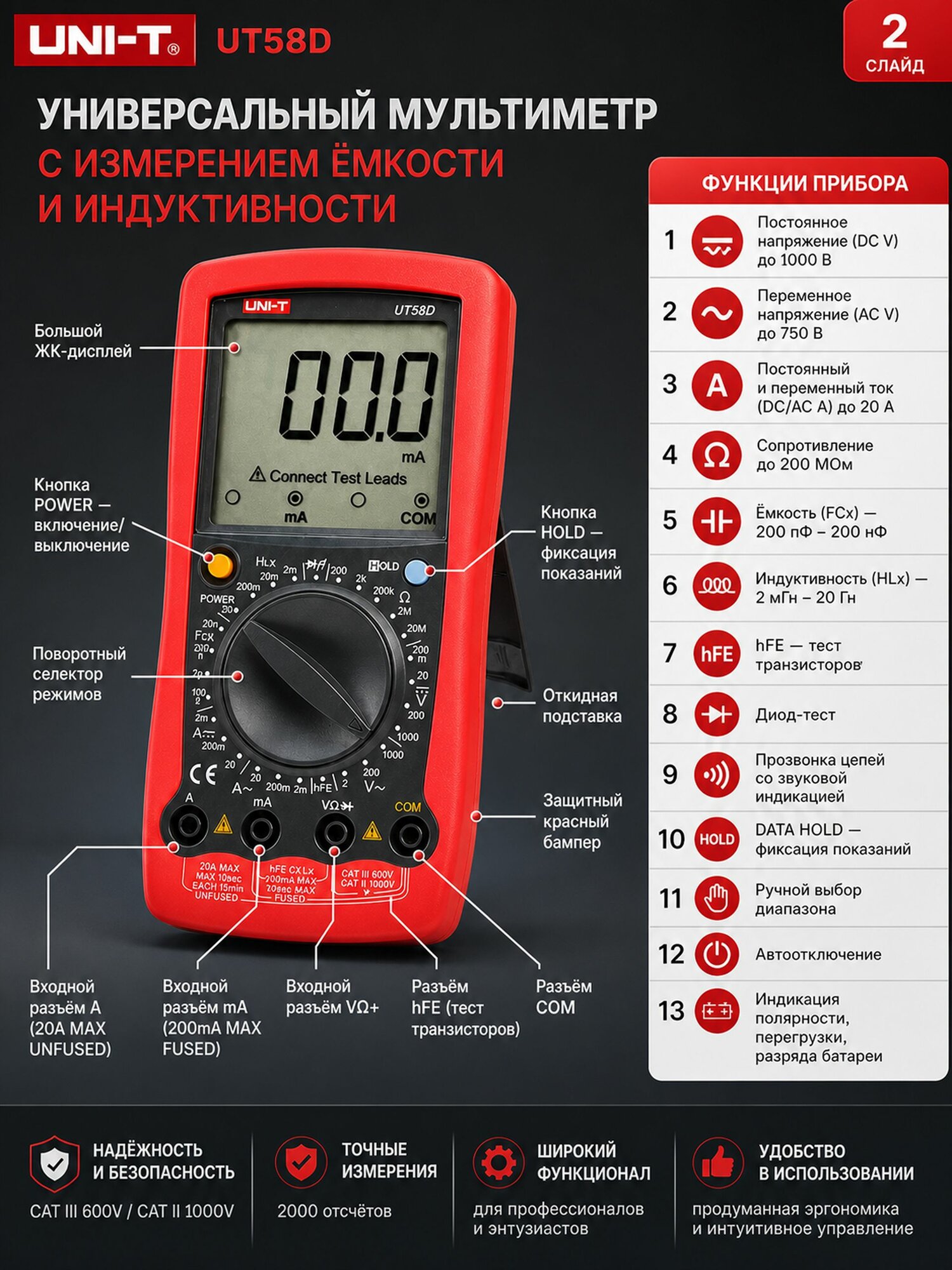 Мультиметр UNI-T UT58D — фото 1