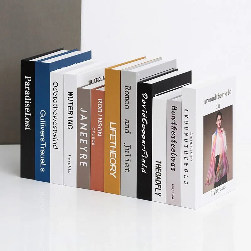 12 поддельных книг для интерьера, декоративные книги для оформления помещений