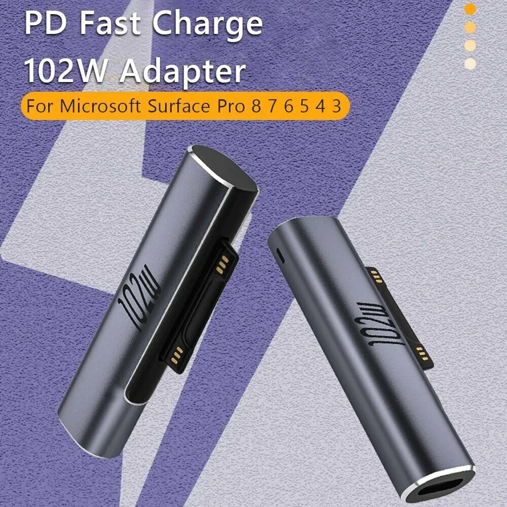 PD-адаптер для зарядки Microsoft Surface на 102 Вт, USB-C, 15 В/3 А