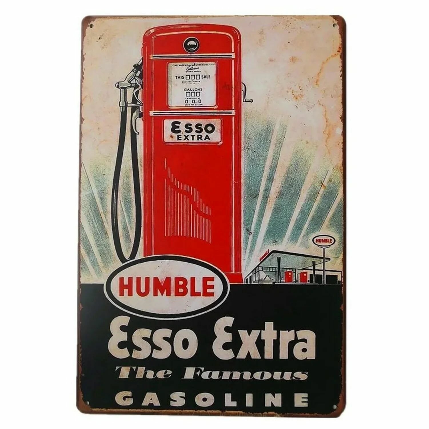 Винтажные таблички с мотором и маслом и газом - Железные таблички Esso STP Painting Очаровательный декор для интерьеров Cafe & Man Cave