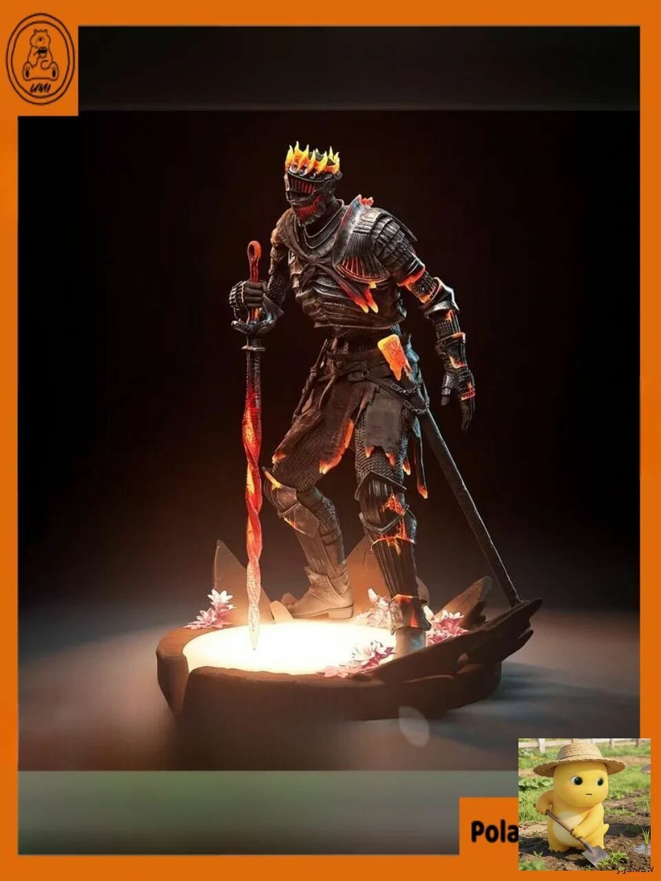 Коллекционная фигурка Dark Souls 3: Душа Пепла / Статуэтка Soul of Cinder, сувенир из игры Дарк Соулс18 см