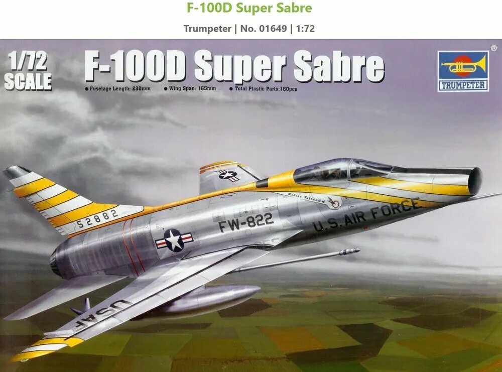Trumpeter 01649 1/72 F-100D Супер Sabre Пластиковая модель