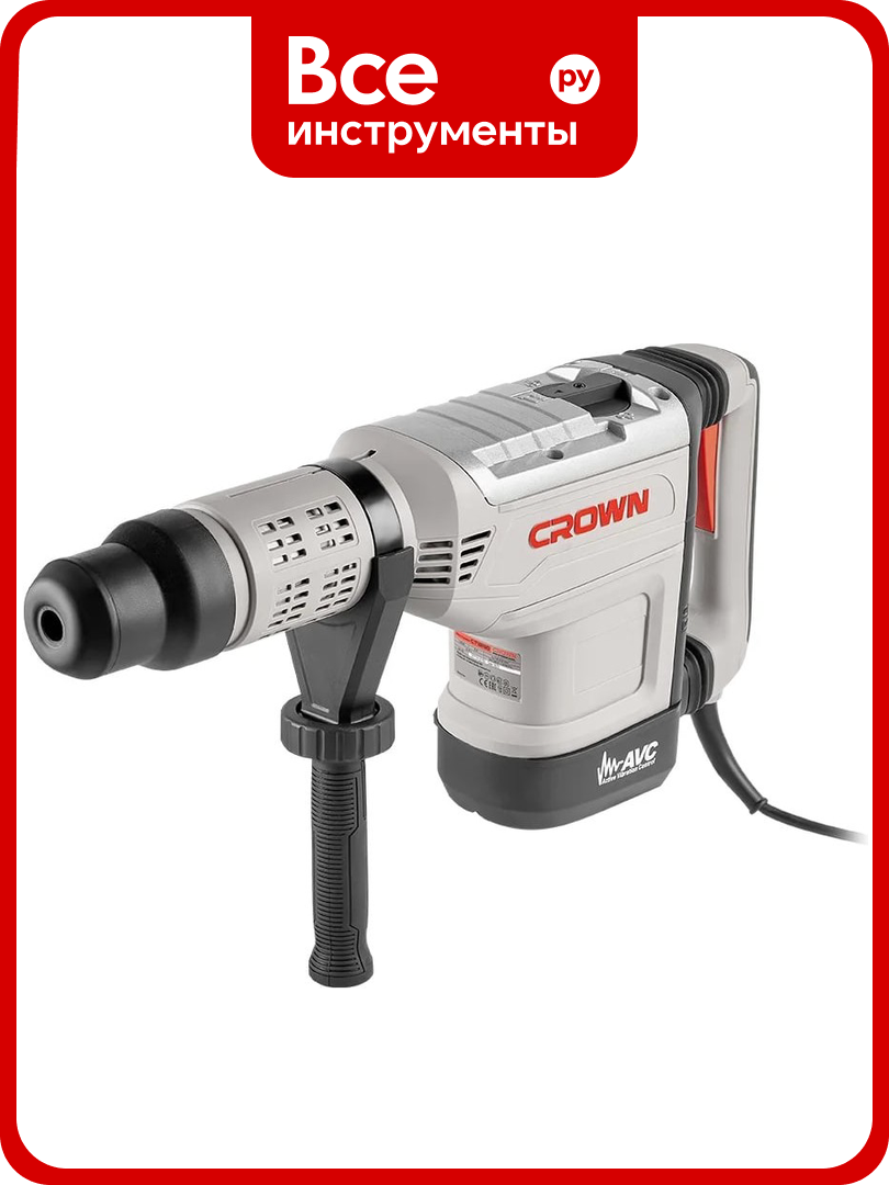 Перфоратор Crown СТ18190 BMC CT18190 BMC, профессиональный щеточный двигатель, режим Vario-lock, комплект в кейсе
