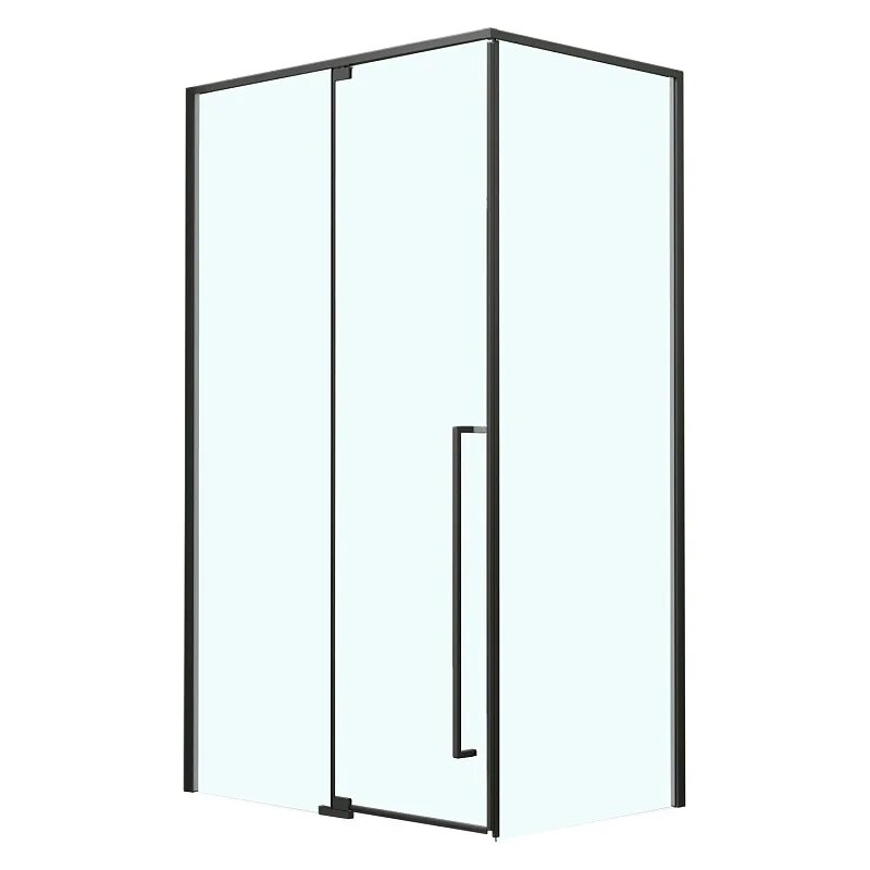 Душевой уголок AZARIO Male AZ-J50-90-MB-CL без поддона, стеклянный, черный, 90x90, с распашными дверями, квадратный
