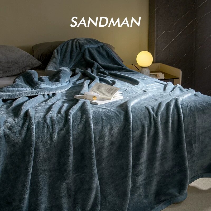 SANDMAN совместное пляжное одеяло с черными бриллиантами, зимнее утолщенное теплое однотонное офисное одеяло для сна