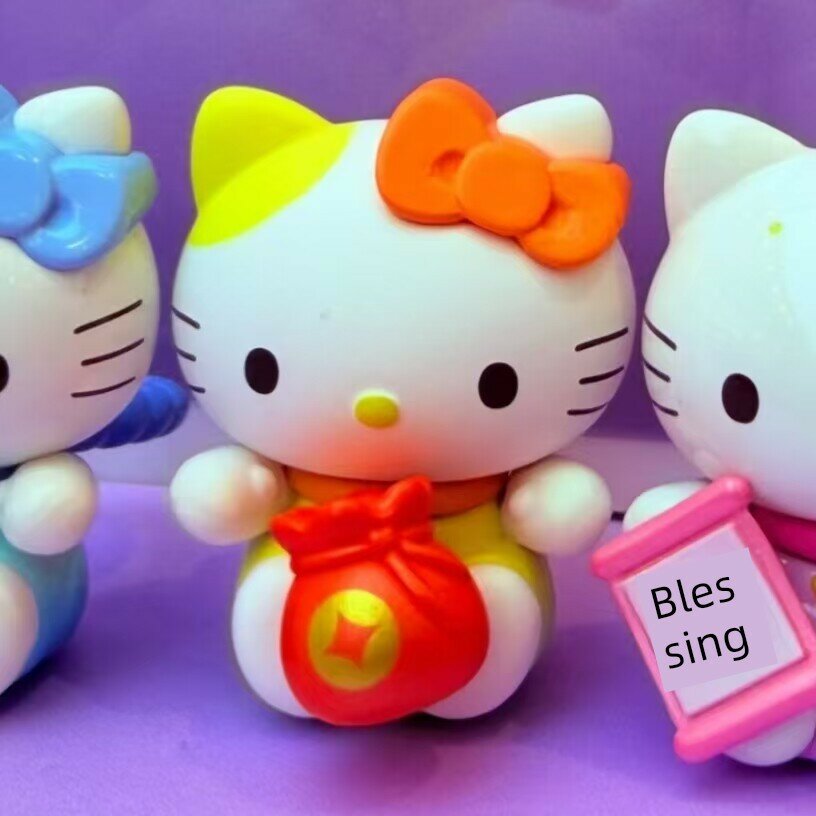 Милая фигурка Hello Kitty Lucky Cat в закрытой упаковке (слепой пакет/слепая коробка) — модная игрушка, кольцо,