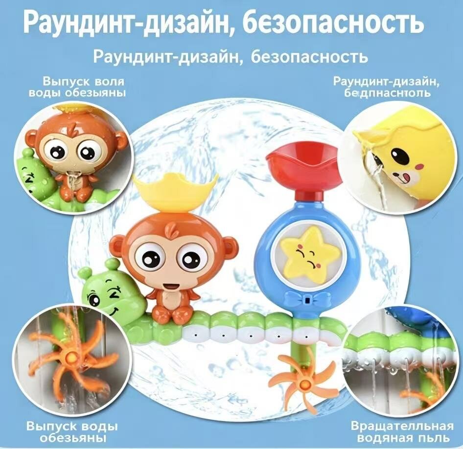 Интерактивная игрушка для ванной, пластик, яркая, разноцветная — фото 1