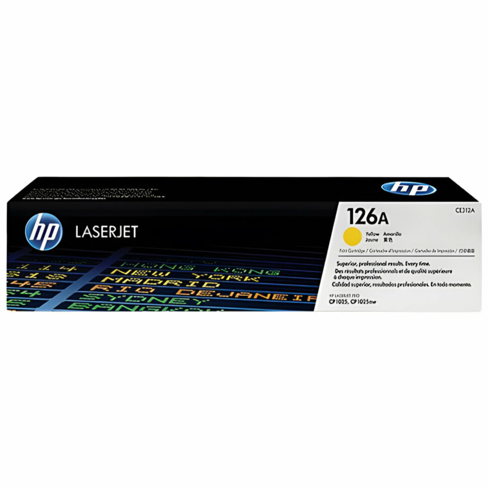 Картридж лазерный HP (CE312A) CLJ CP1025/CP1025NW, №126A, желтый, оригинальный, ресурс 1000 страниц, 360879