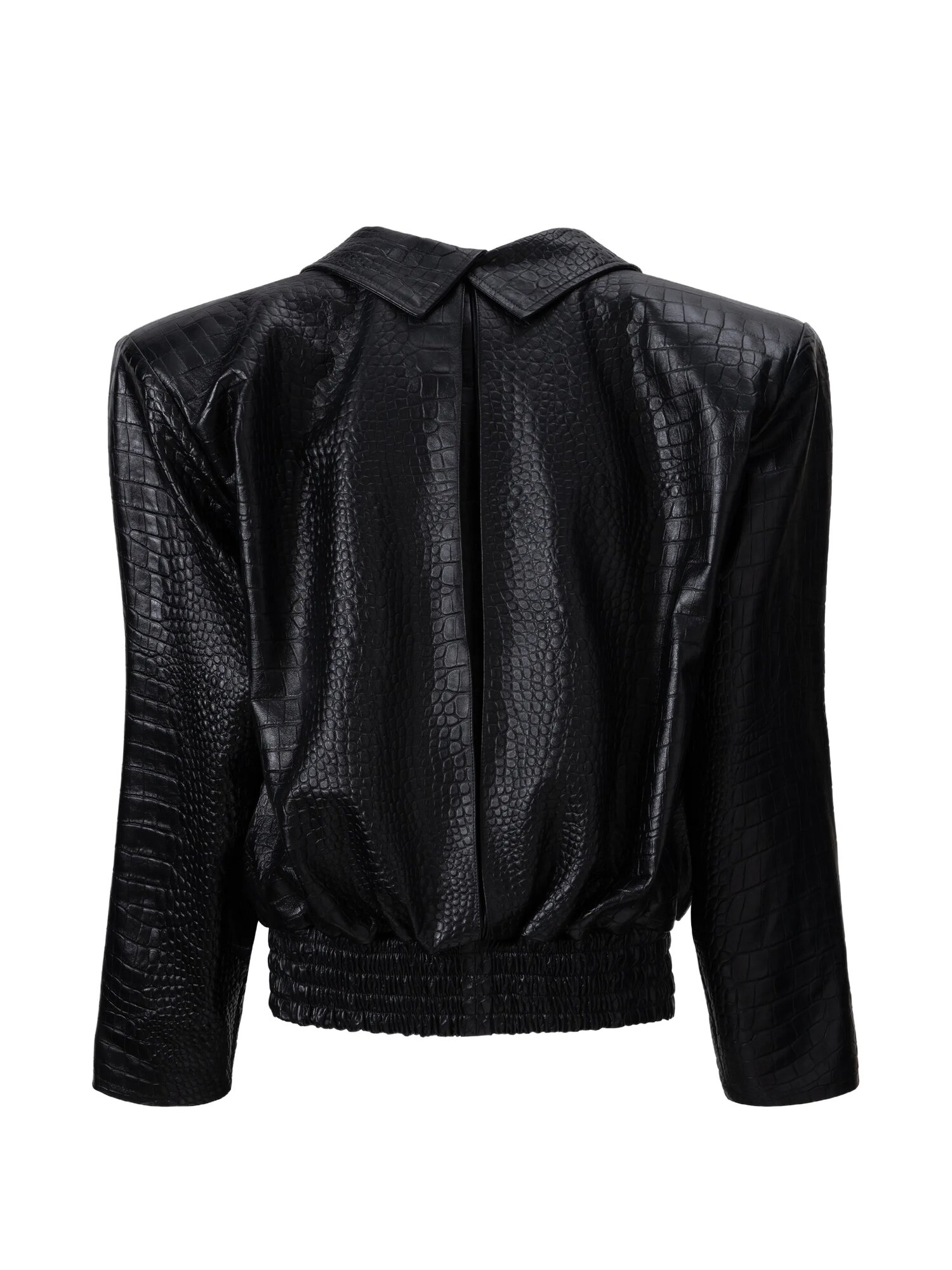 Куртка ALMAZ District crocodile-effect oversized jacket, размер S, black/black — фото 1
