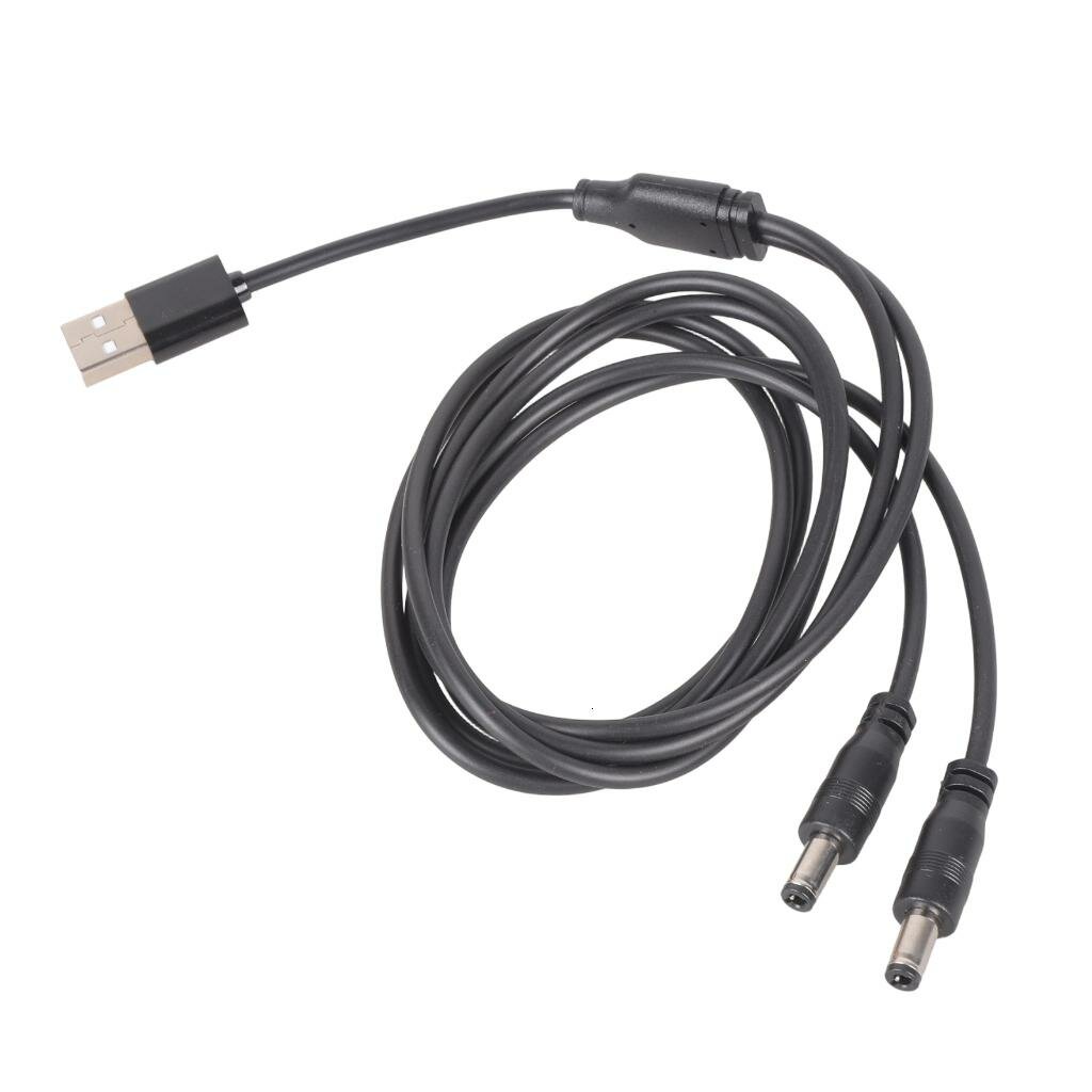 USB-кабель питания 5 В 3 А с двумя разъёмами 5,5×2,5 мм