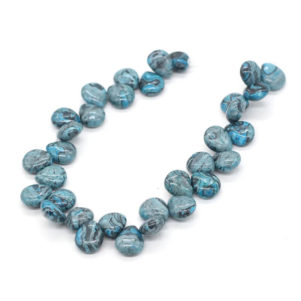 Бусины капля Blue Crazy Agate, 33 шт