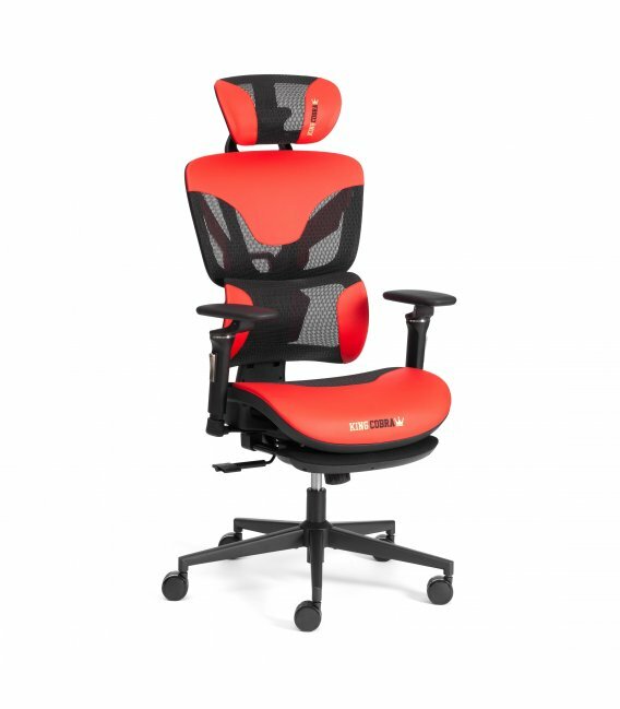 TetChair Кресло KingCobra иск. кожа / сетка, черный / красный