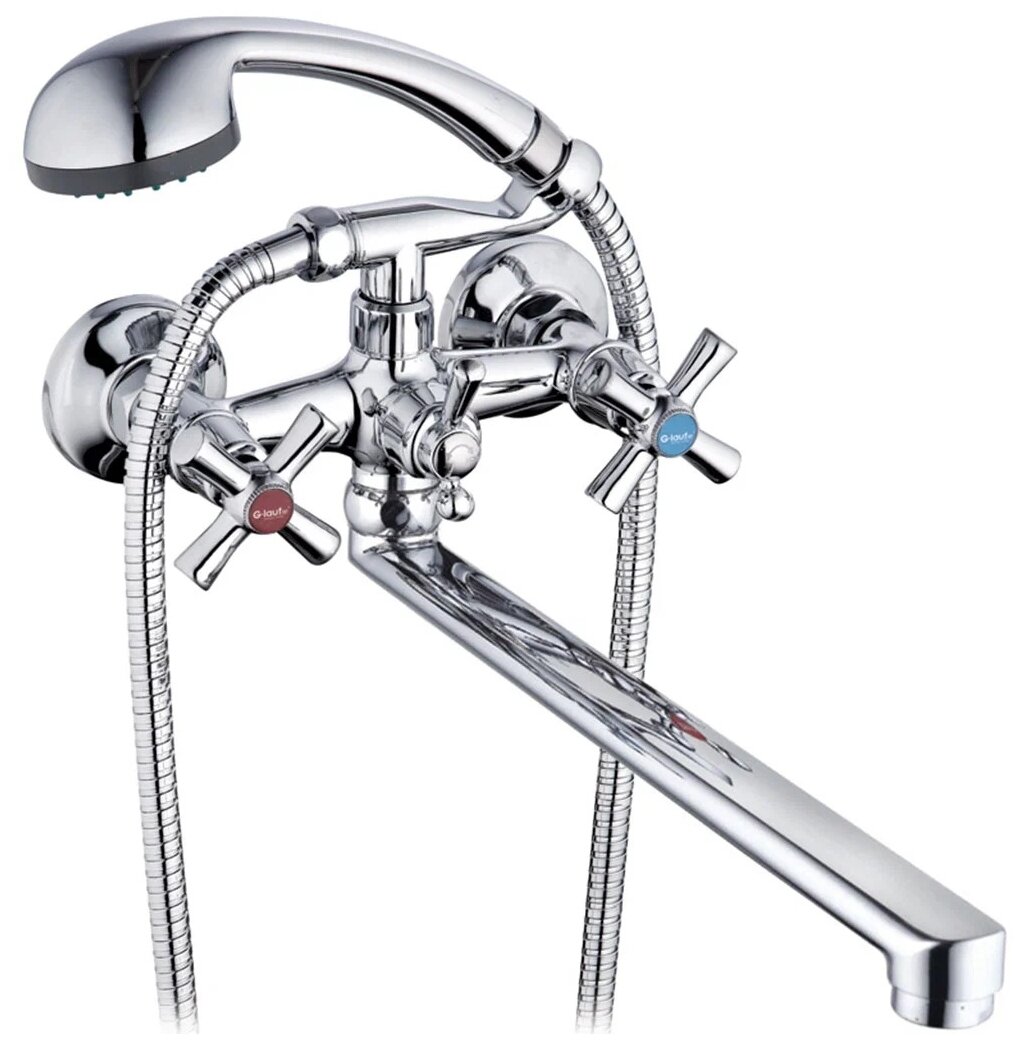 Смеситель G-lauf QFR7-C722 с душем, покрытие хром, вертикальный монтаж