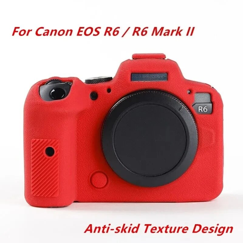 Силиконовый чехол для Canon EOS R6 Mark II R6 R6II Красный, Красный
