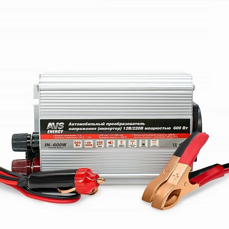 43112 Автомобильный инвертер 12/220V IN-600W