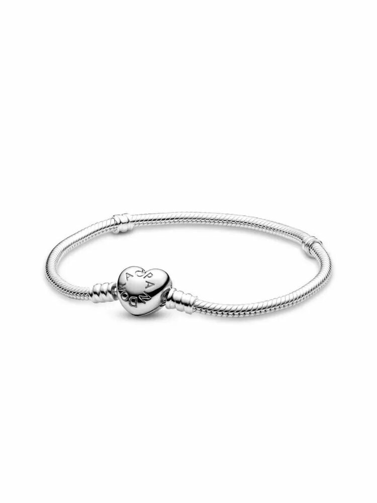 Браслет Pandora цепочка сердце размер 18 см серебро с подарочным мешочком — фото 1