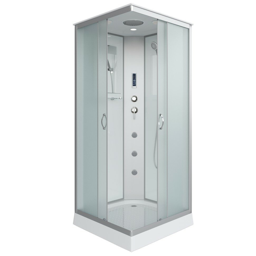 Душевая кабина Niagara Classic NG-1101-14F (90х90х215) низкий поддон(13см), стекло матовое,3 места с полкой