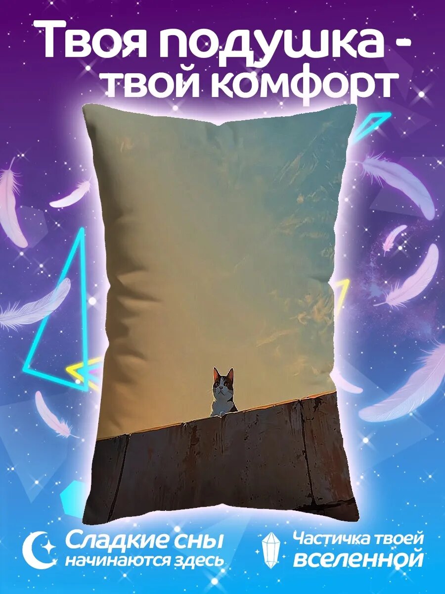 Подушка дакимакура Кот на стене