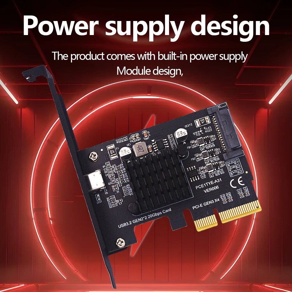 TISHRIC PCI-E Райзер карта USB 3.2 — фото 1
