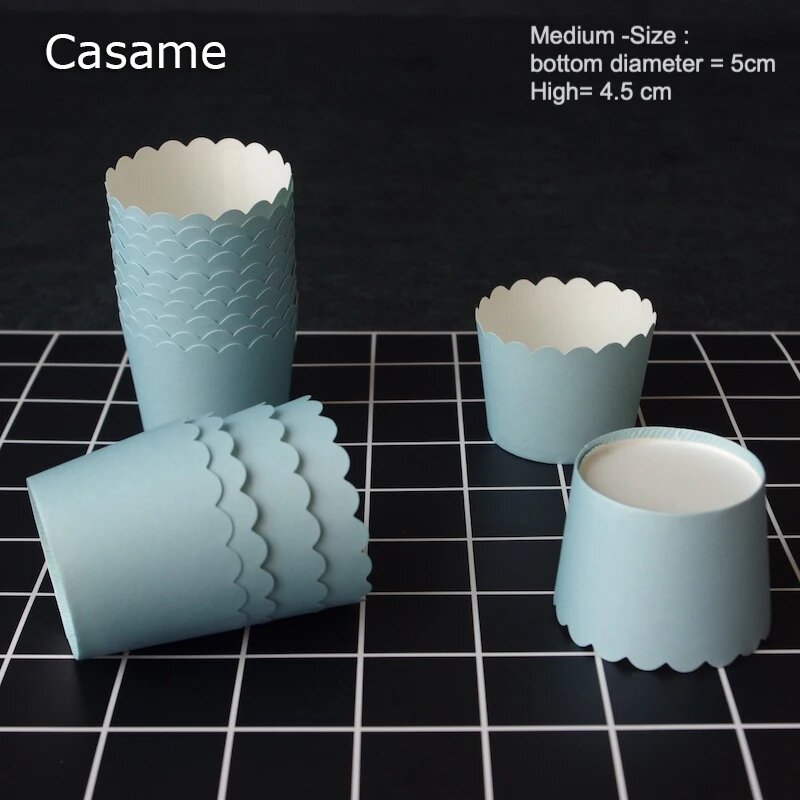 Картонные формочки для кексов Casame Голубой, Light blue