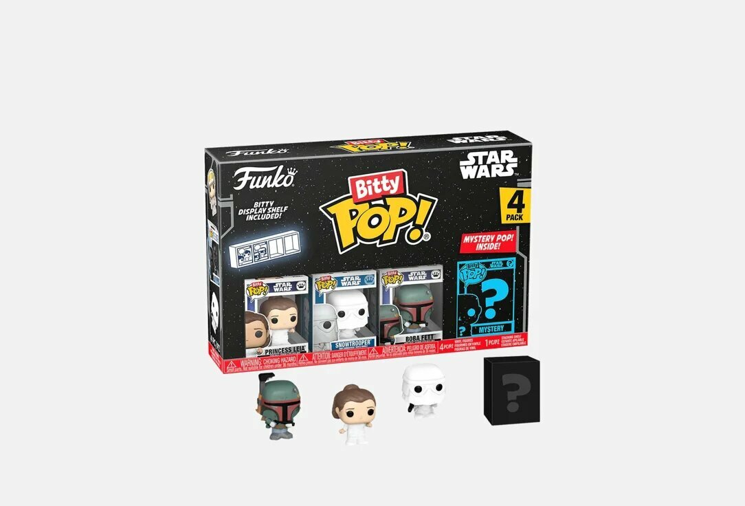 Funko Bitty POP! Star Wars S2 Princess Leia+Snowtrooper+Boba Fett+Mystery Фигурка 1 шт