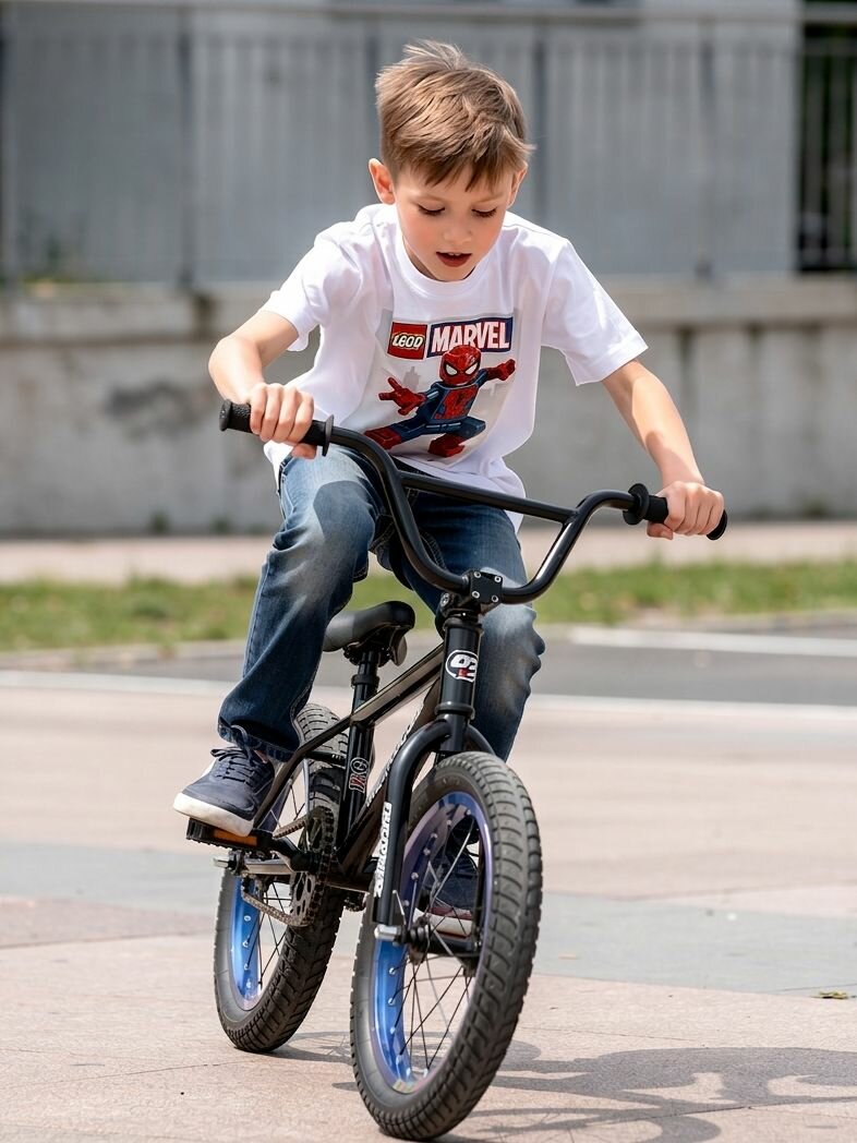 Футболка  KIDS_GAME_WHITE, размер 140-146, белый-красный — фото 1