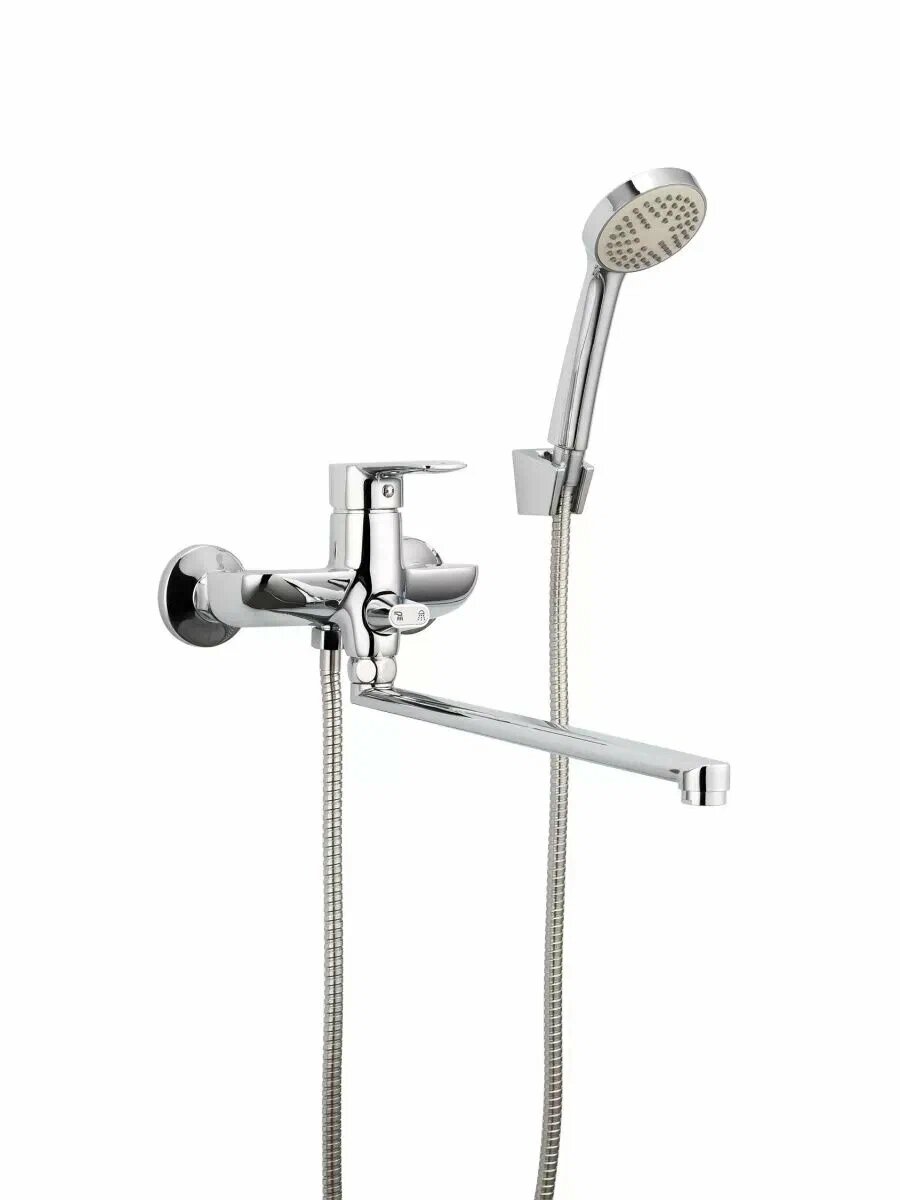 Смеситель для ванны, Frud, R22106, с душевой лейкой, шар D 35 мм, излив L 35 см