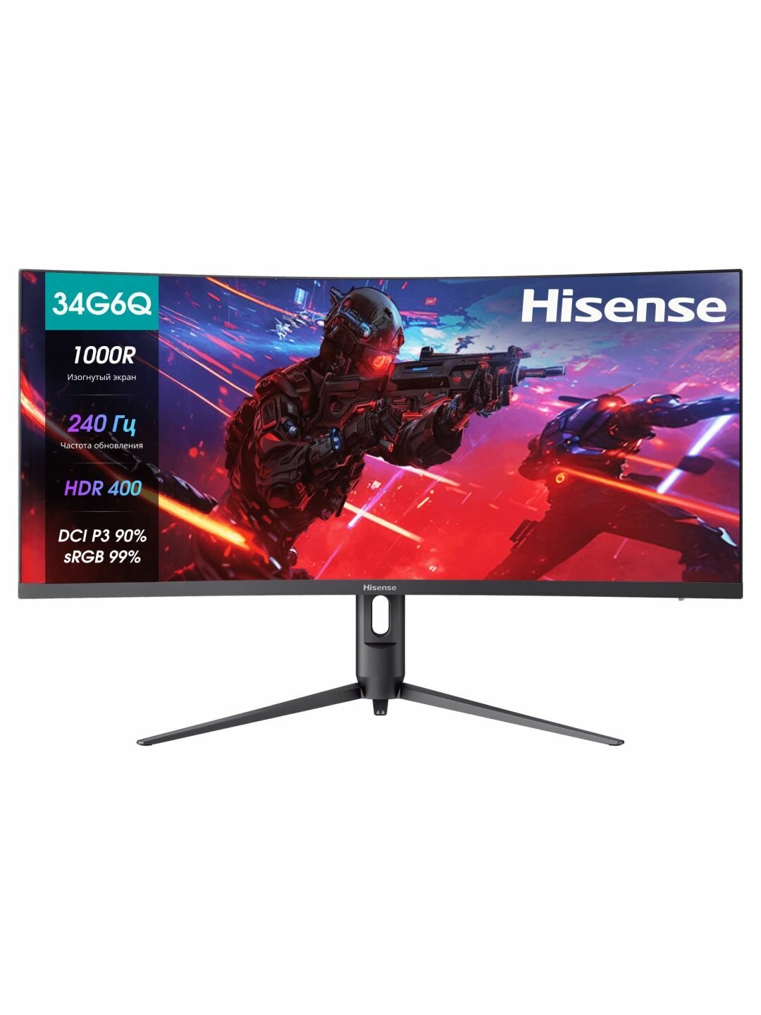 Монитор Hisense 34" 34G6Q-PRO, 3840x2160, VA, 180Hz, HDMIx2+DP, black