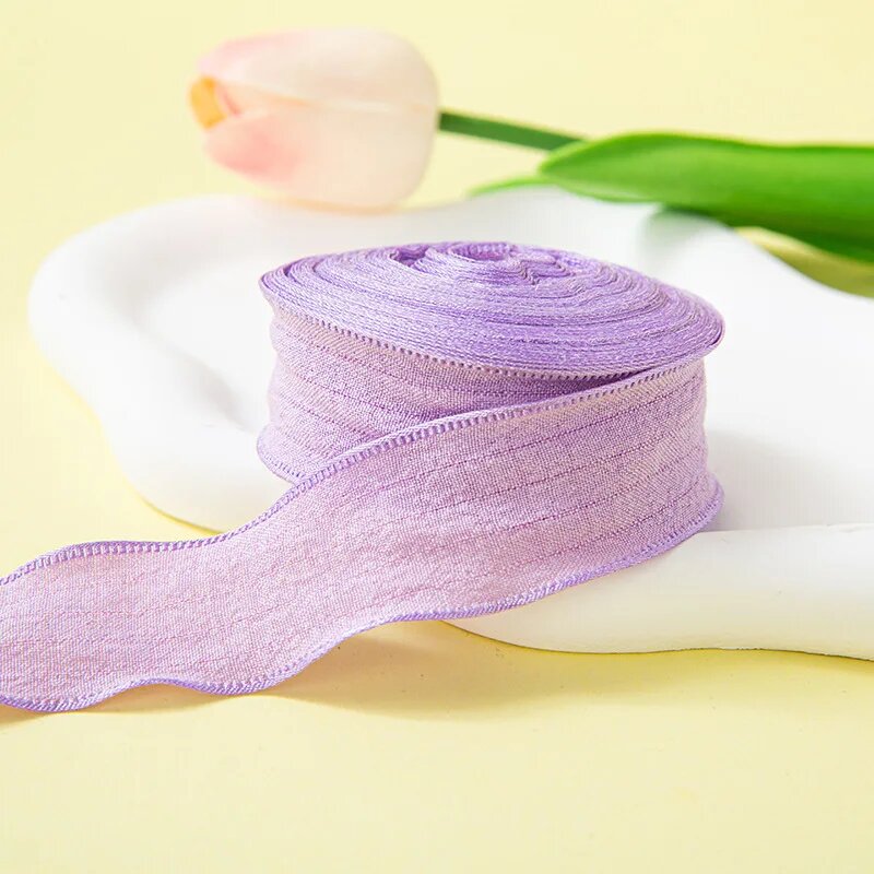 Шифоновая плиссированная лента HZ 10 ярдов Фиолетовый, Light Purple